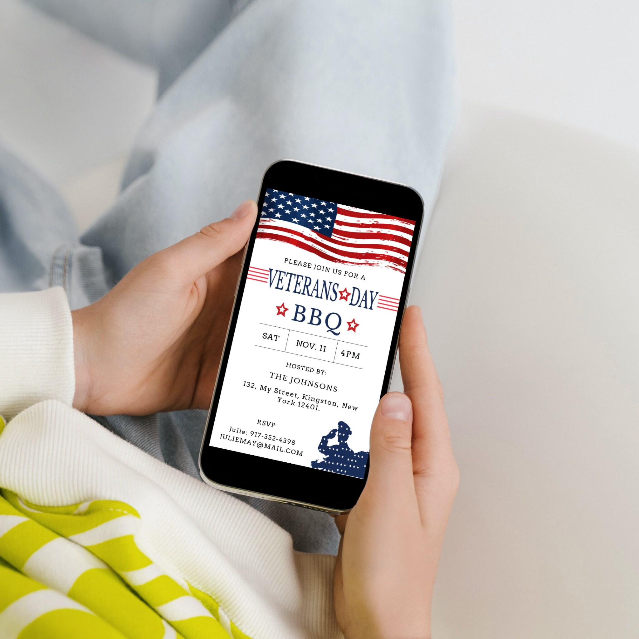 Editable Veterans Day Invitation - Vet Cookout Celebration - Veterans ...