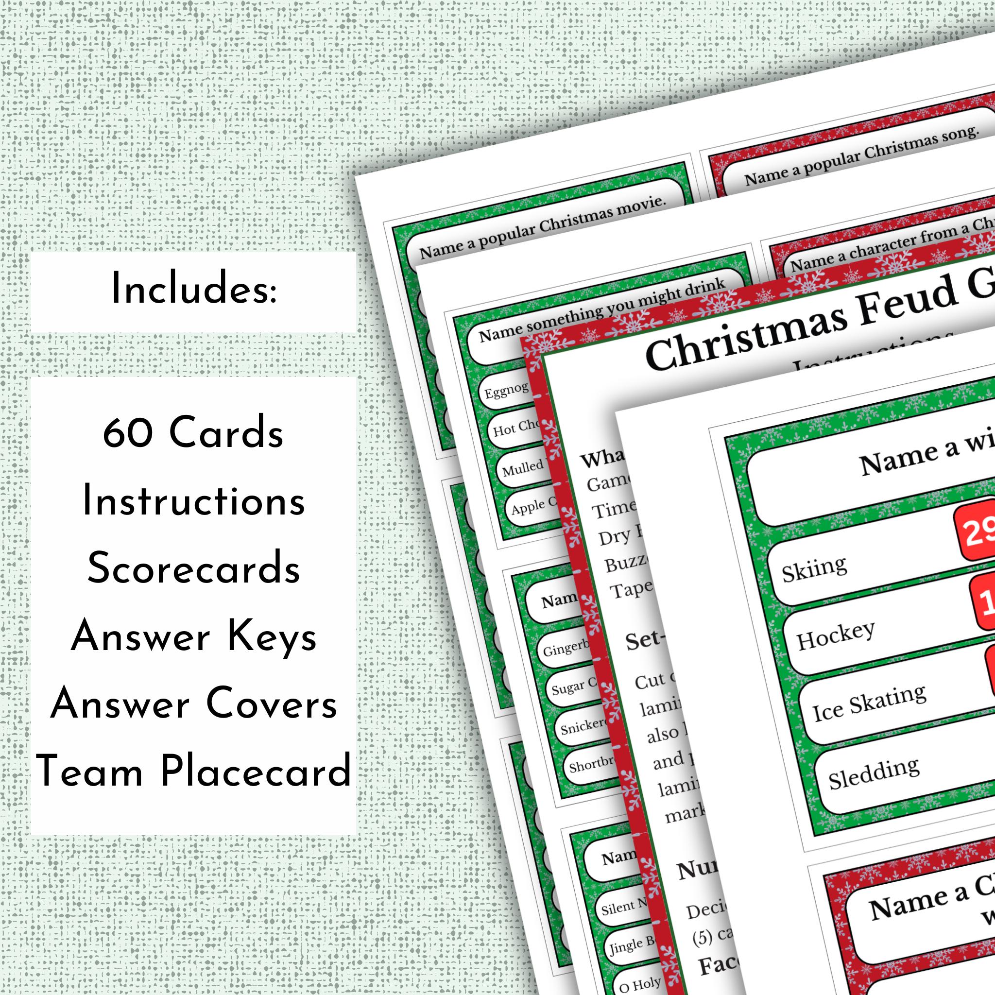Christmas Friendly Feud, Printable Christmas Game, Christmas Activity ...