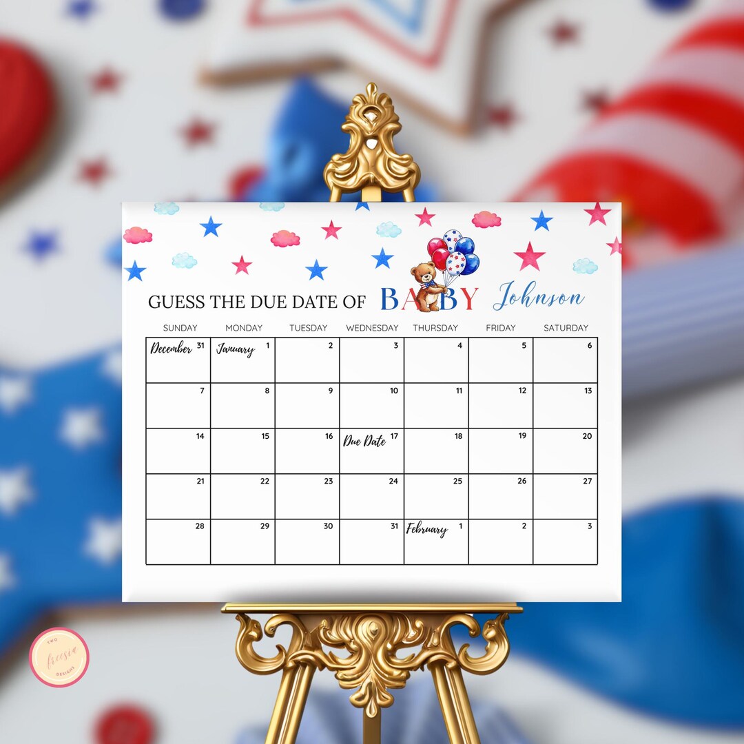 Patriotic Baby Shower Guess Baby's Arrival, Little Firecracker, 4th ...