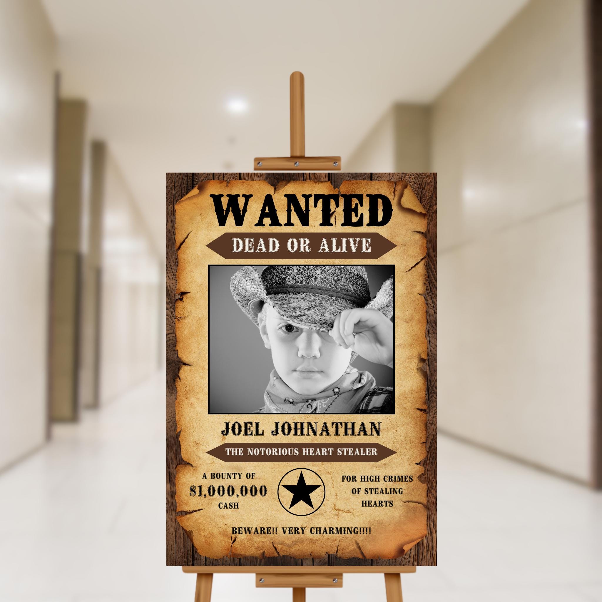 Editable Wanted Poster Template, Wanted Poster Welcome Party Sign, Wild ...