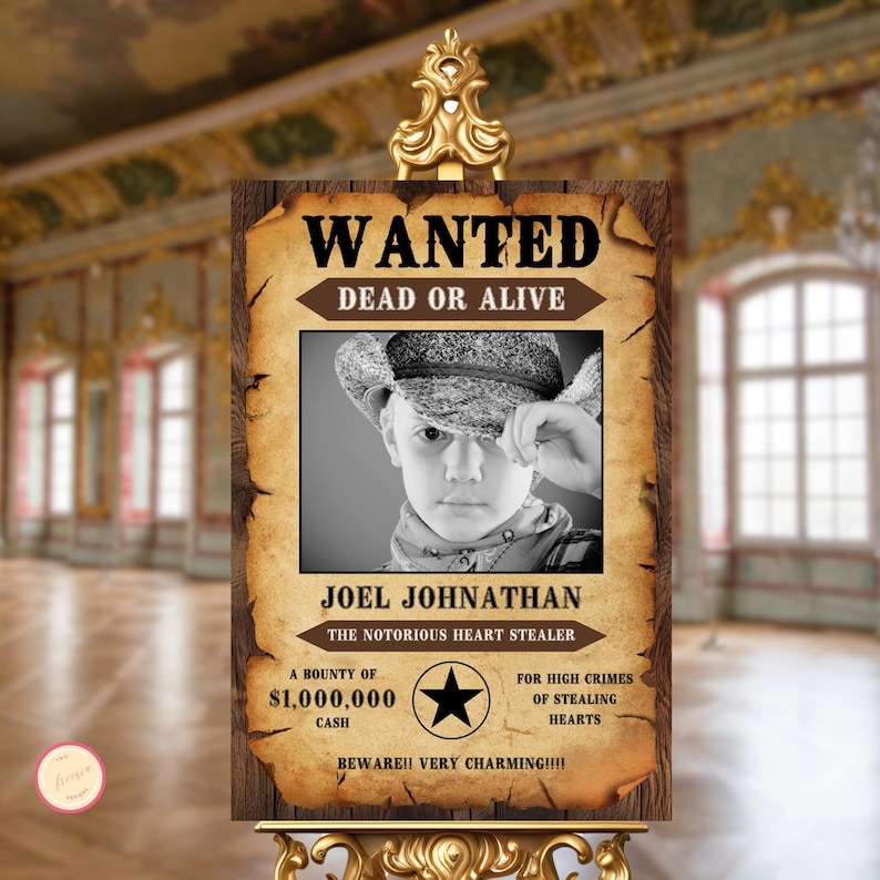 Editable Wanted Poster Template, Wild West Cowboy Party Sign (canva ...