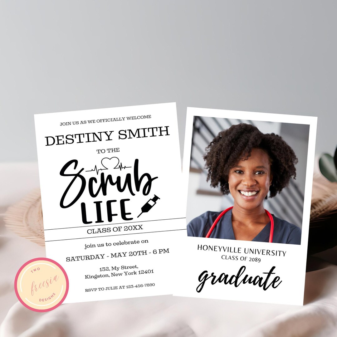 Rn Graduation Party Invitation Template - Medical School - Nurse ...