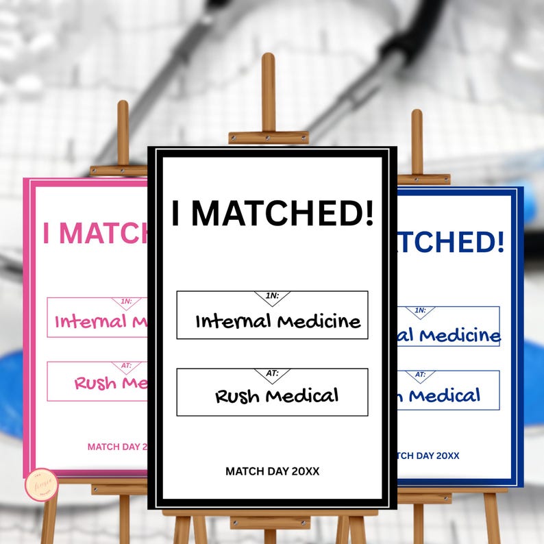 Editable Residency Match Day Sign 2026 | Digital Download | Q5H9D - Etsy