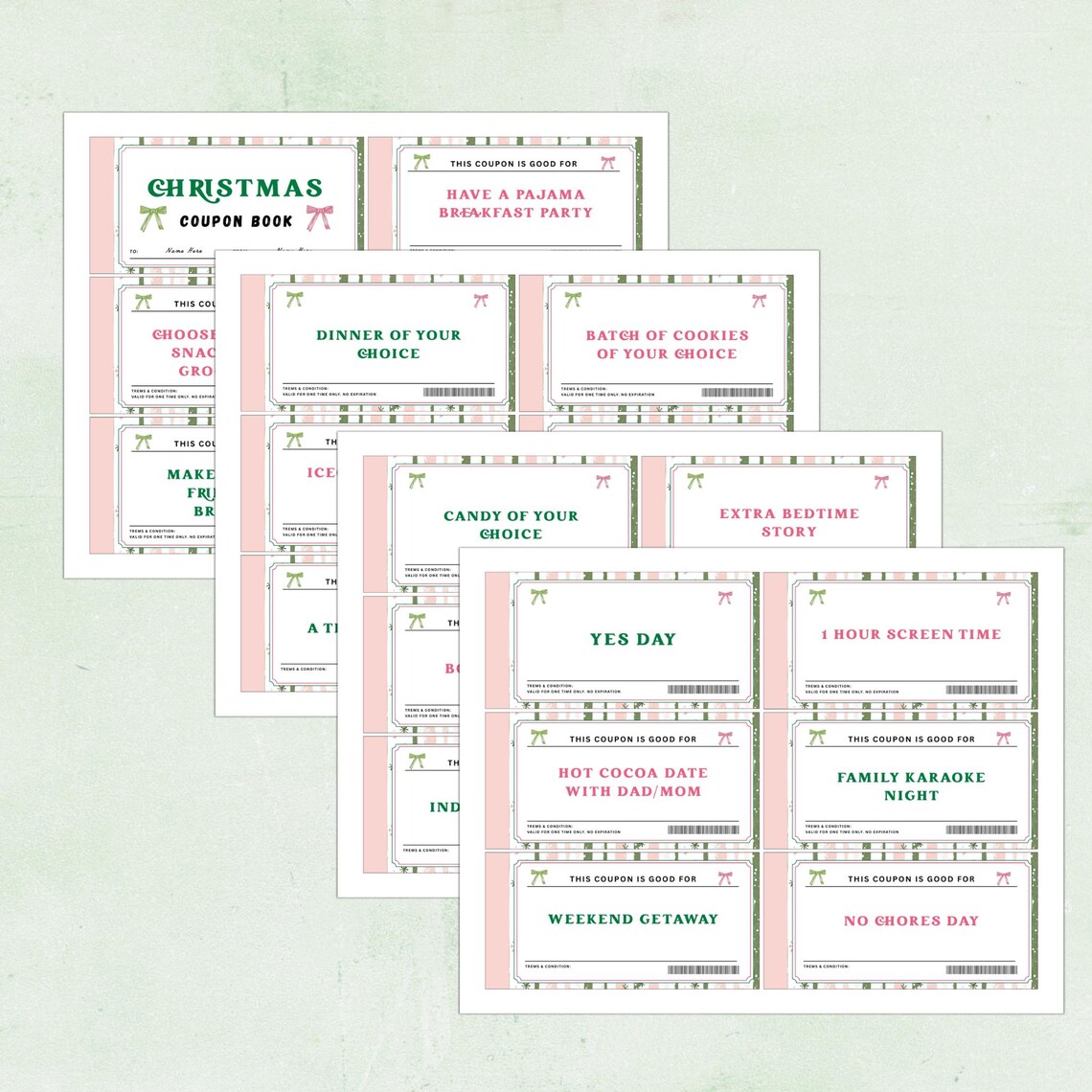 Printable Christmas Coupon Book, Editable Kids Christmas Coupon Book ...