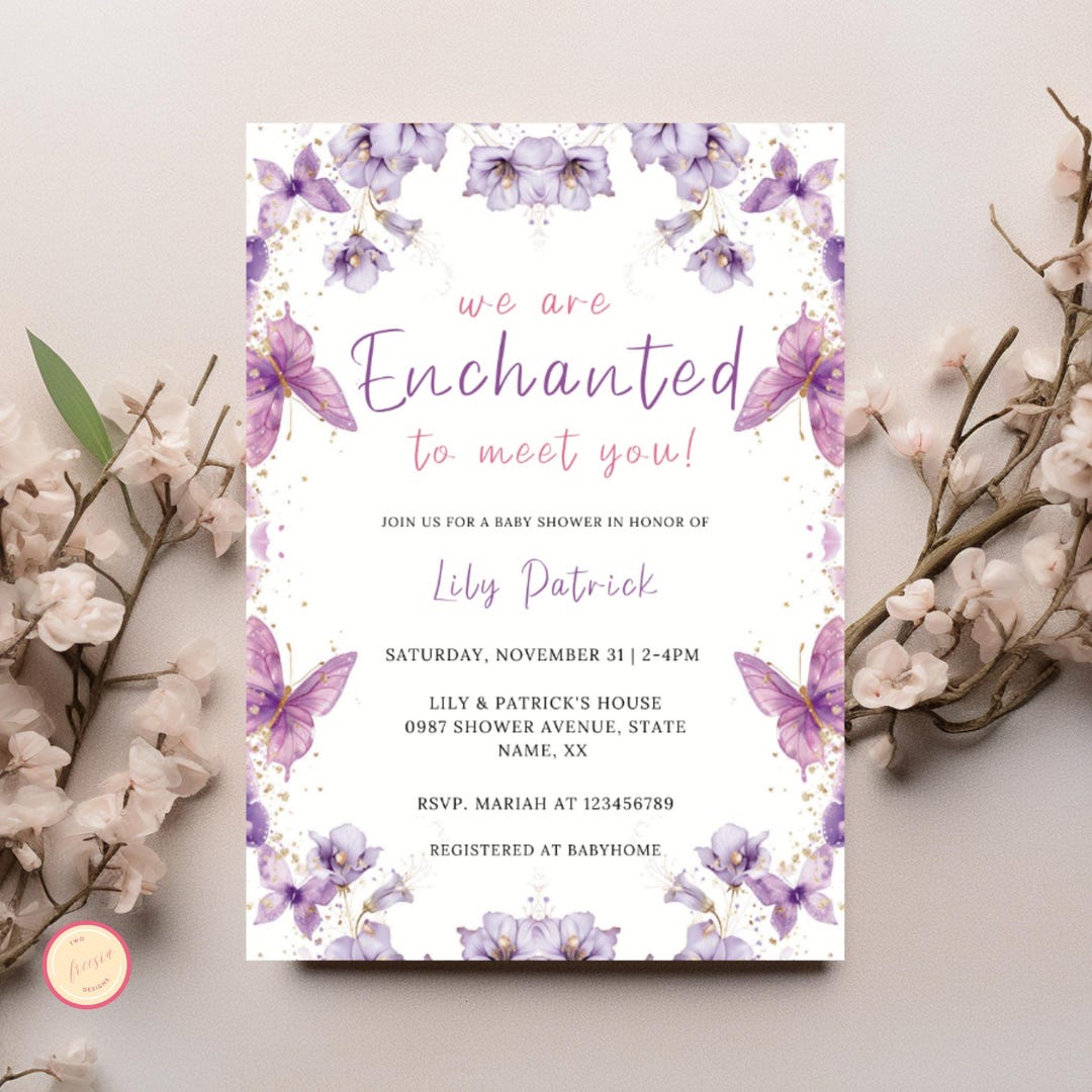 Enchanted to Meet You Baby Shower Invitation, We're Enchanted to Meet ...