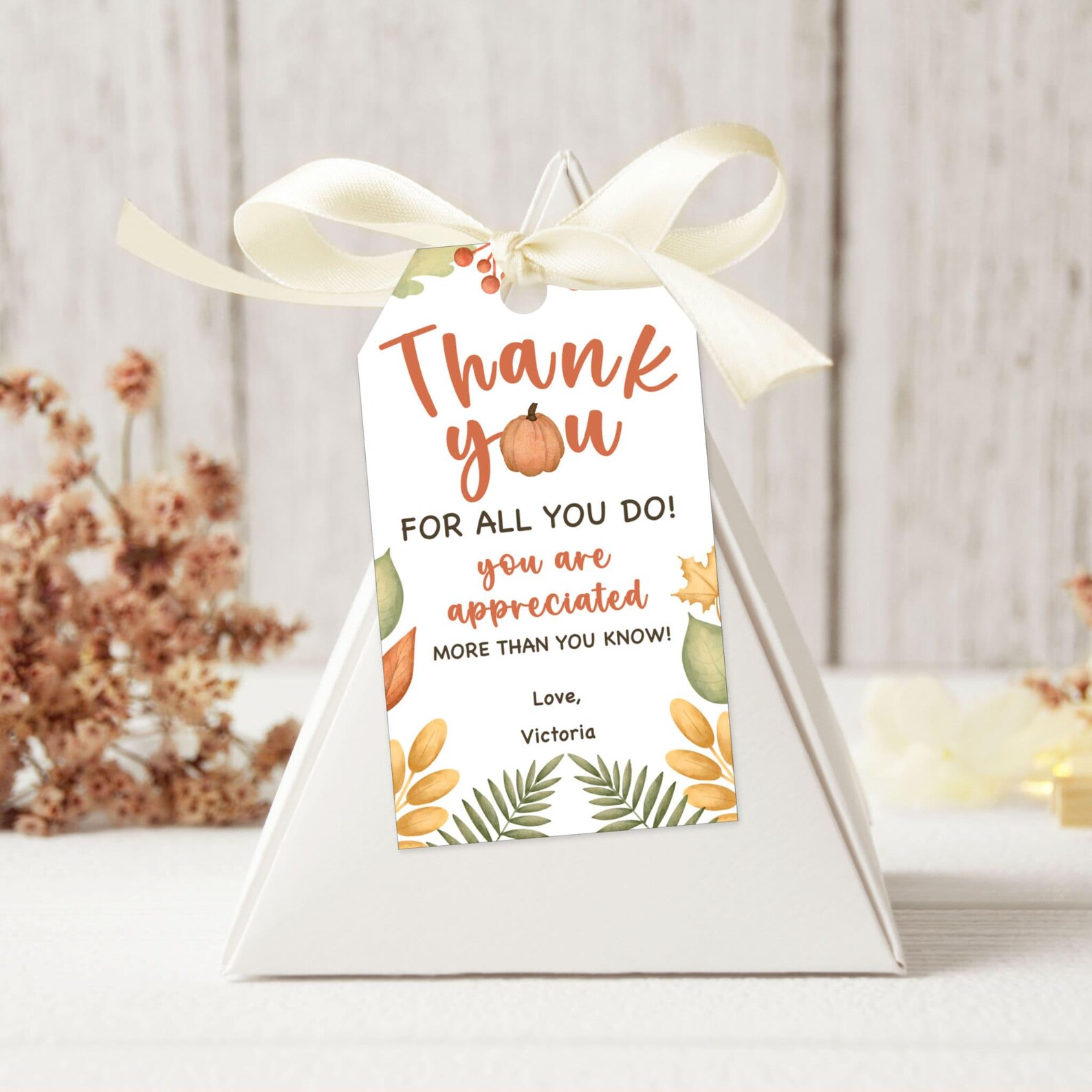 Fall Thank You Tags - Fall Appreciation Tags for Staff Appreciation ...