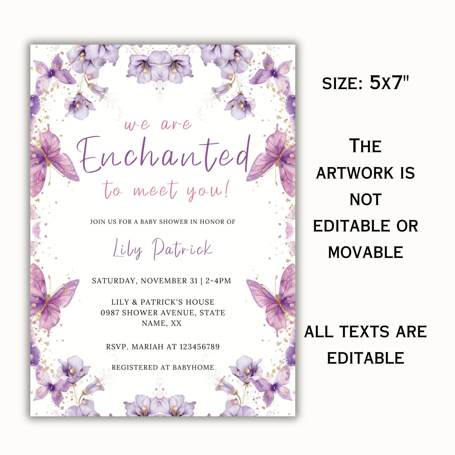 Enchanted to Meet You Baby Shower Invitation, We're Enchanted to Meet ...