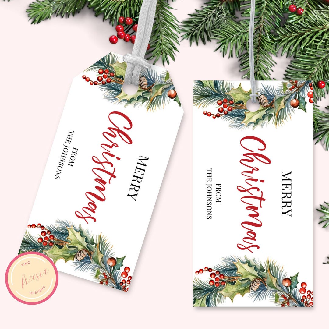 Editable Merry Christmas Gift Tag Printable Christmas Gift Tag - Merry ...
