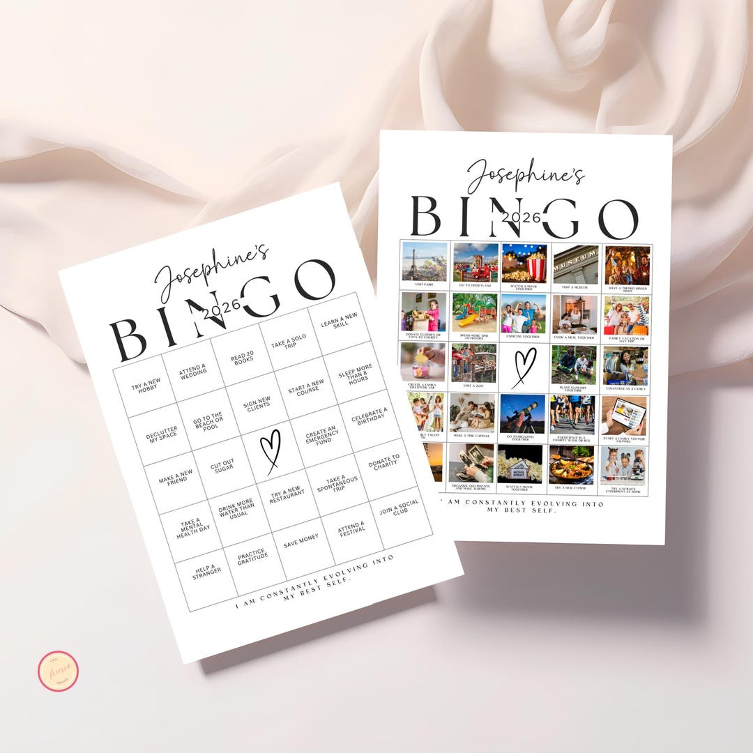 2026 Vision Board Bingo With Photos | Editable Template - Etsy