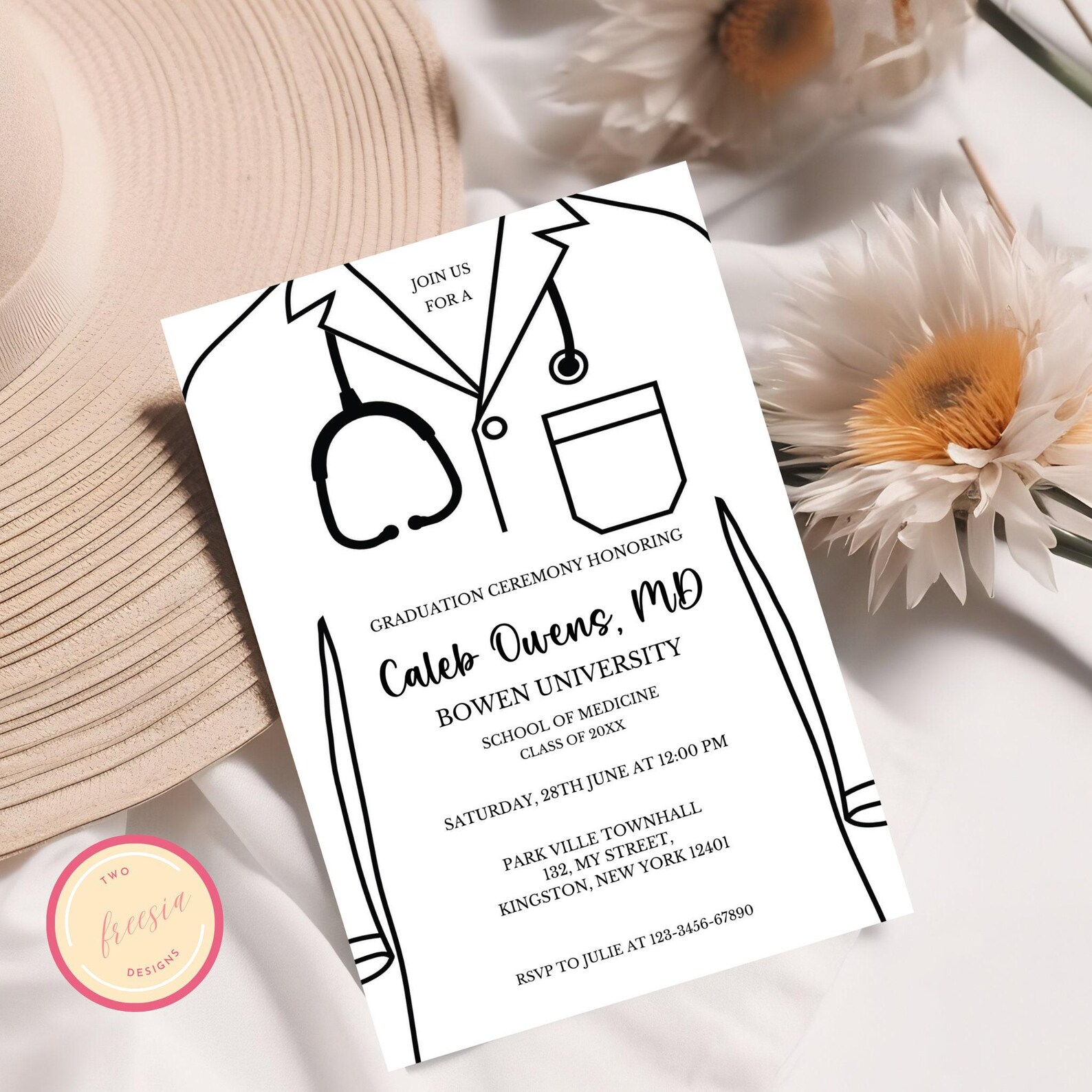 Medical School - Bsn - Rn Graduation Party Invitation Template - Nurse ...