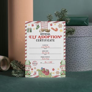 Editable Elf Adoption Certificate, Christmas Elf Letter (instant ...