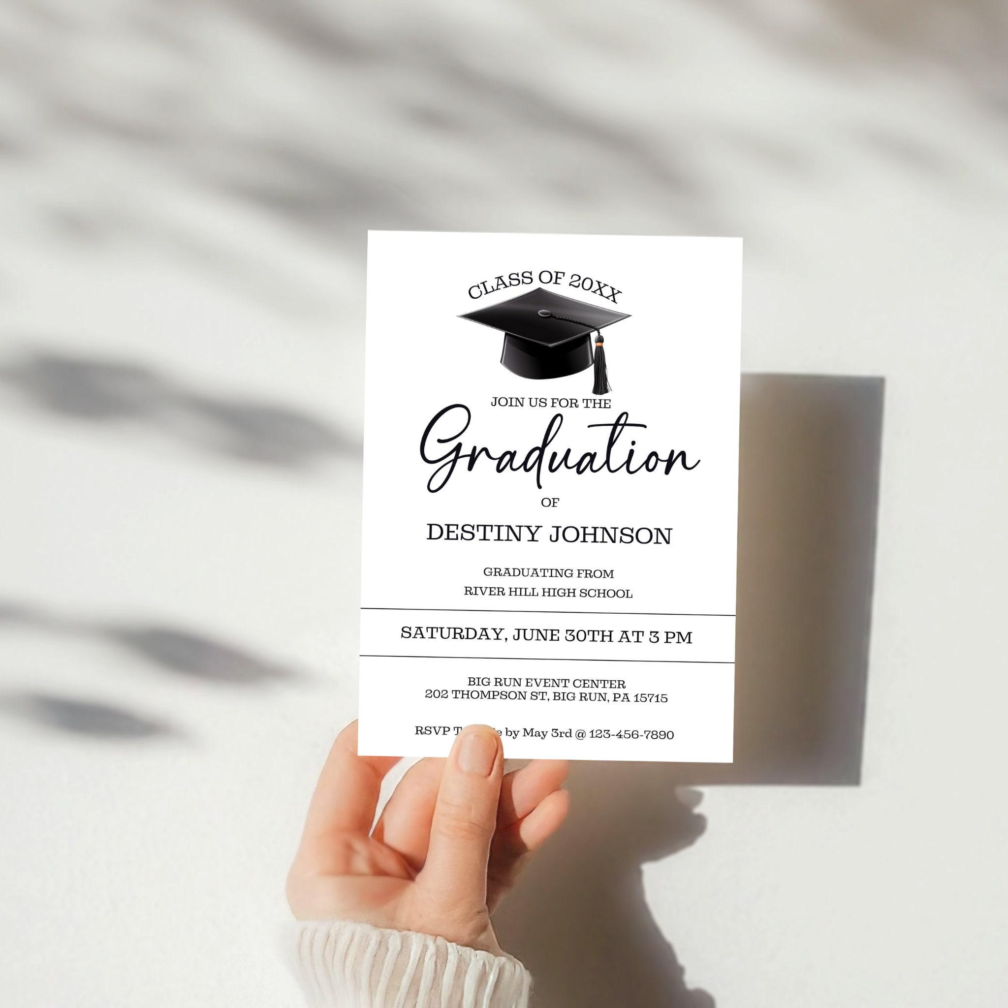 Modern Graduation Invitation Template - Class of 2025 Graduation Party ...