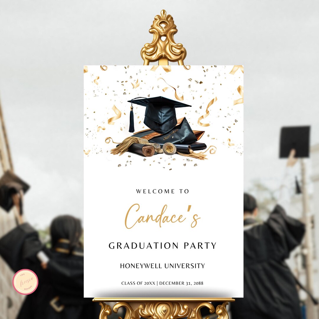 Graduation Party Welcome Sign Template, Grad Party Celebration, Welcome ...
