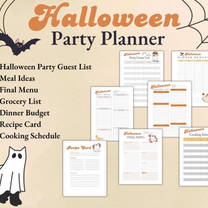 Retro Halloween Digital Planner Printable Halloween Party Planner ...