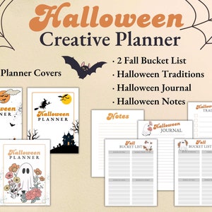 Retro Halloween Digital Planner Printable Halloween Party Planner ...