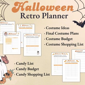 Retro Halloween Digital Planner Printable Halloween Party Planner ...