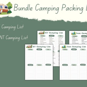 Camping Checklist Bundle: Tent & RV, Meal Planner (digital Download) - Etsy