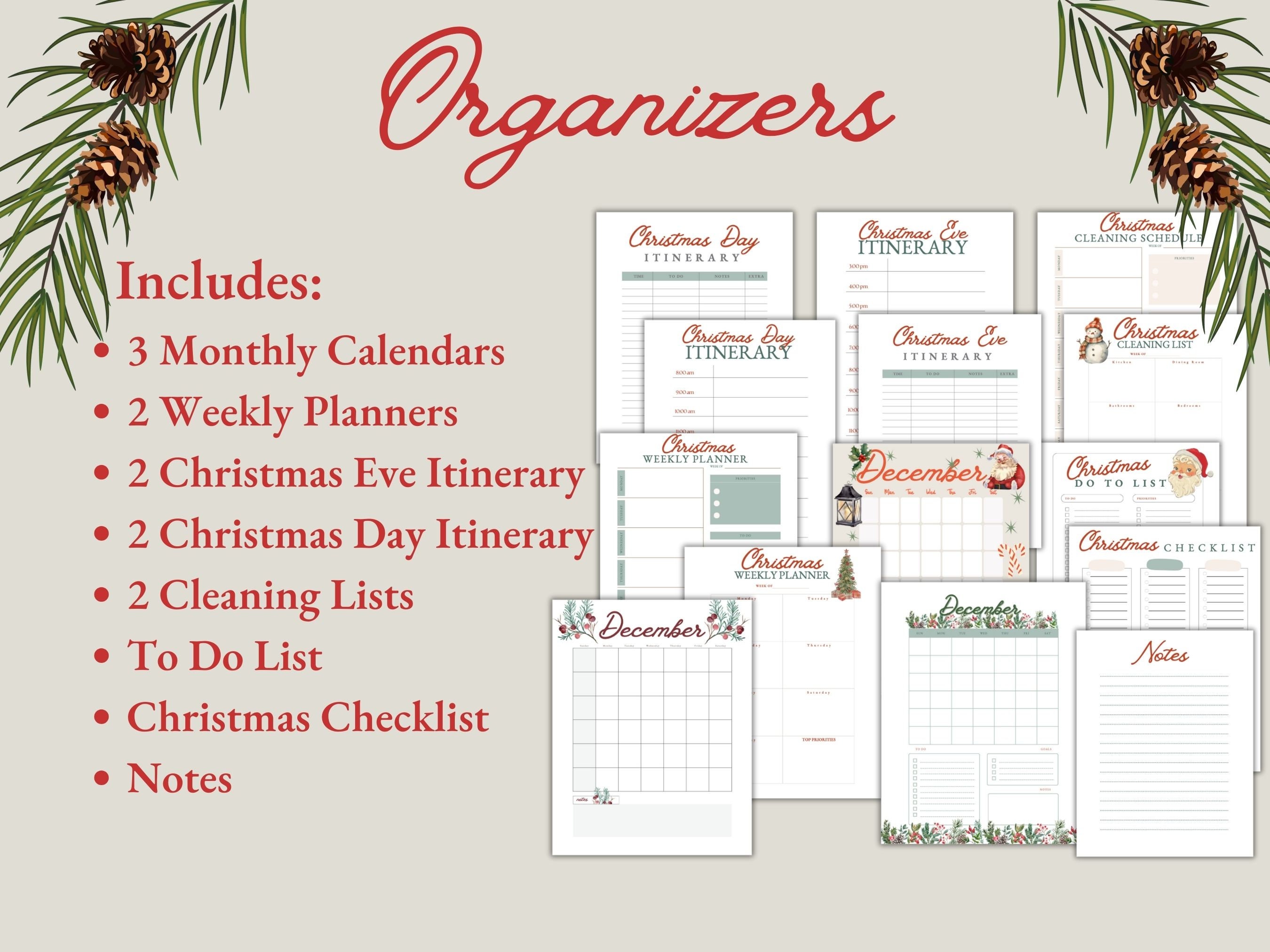 Vintage Christmas Planner Printable Holiday Planner Digital Download ...