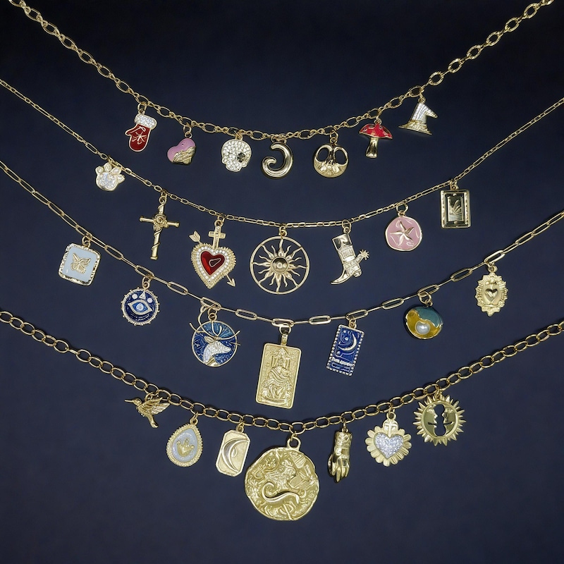 Personalized Charm Necklaces - Etsy