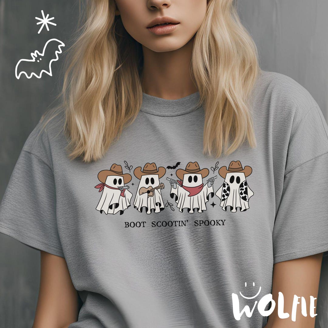 Spooky Halloween Ghosts PNG, Boot Scootin Sawgrass Sublimation Design ...