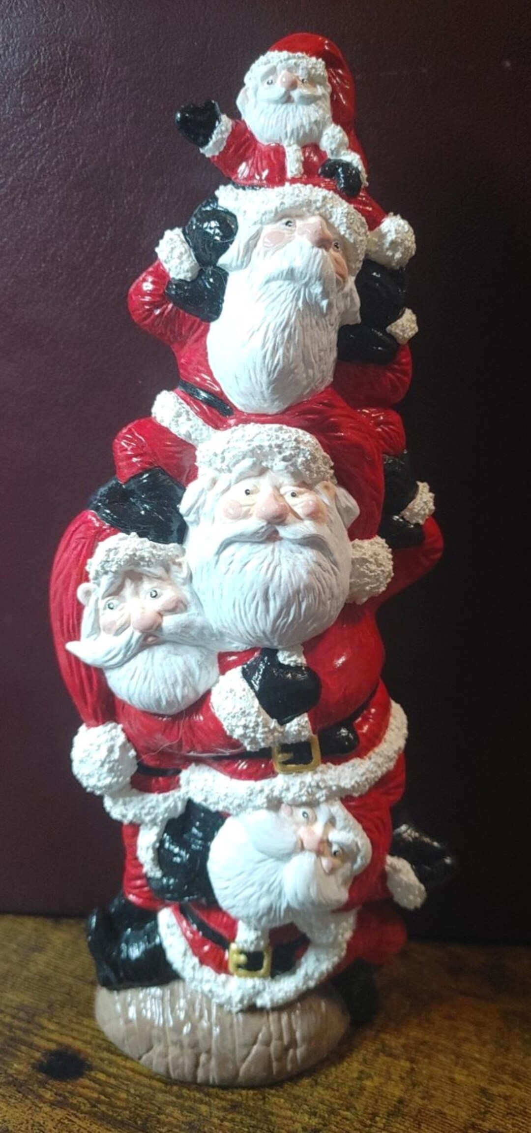 Stacked Santa Claus Christmas Totem Pole Whimsical Nordic Hand Painted 9.5 Inch - Etsy
