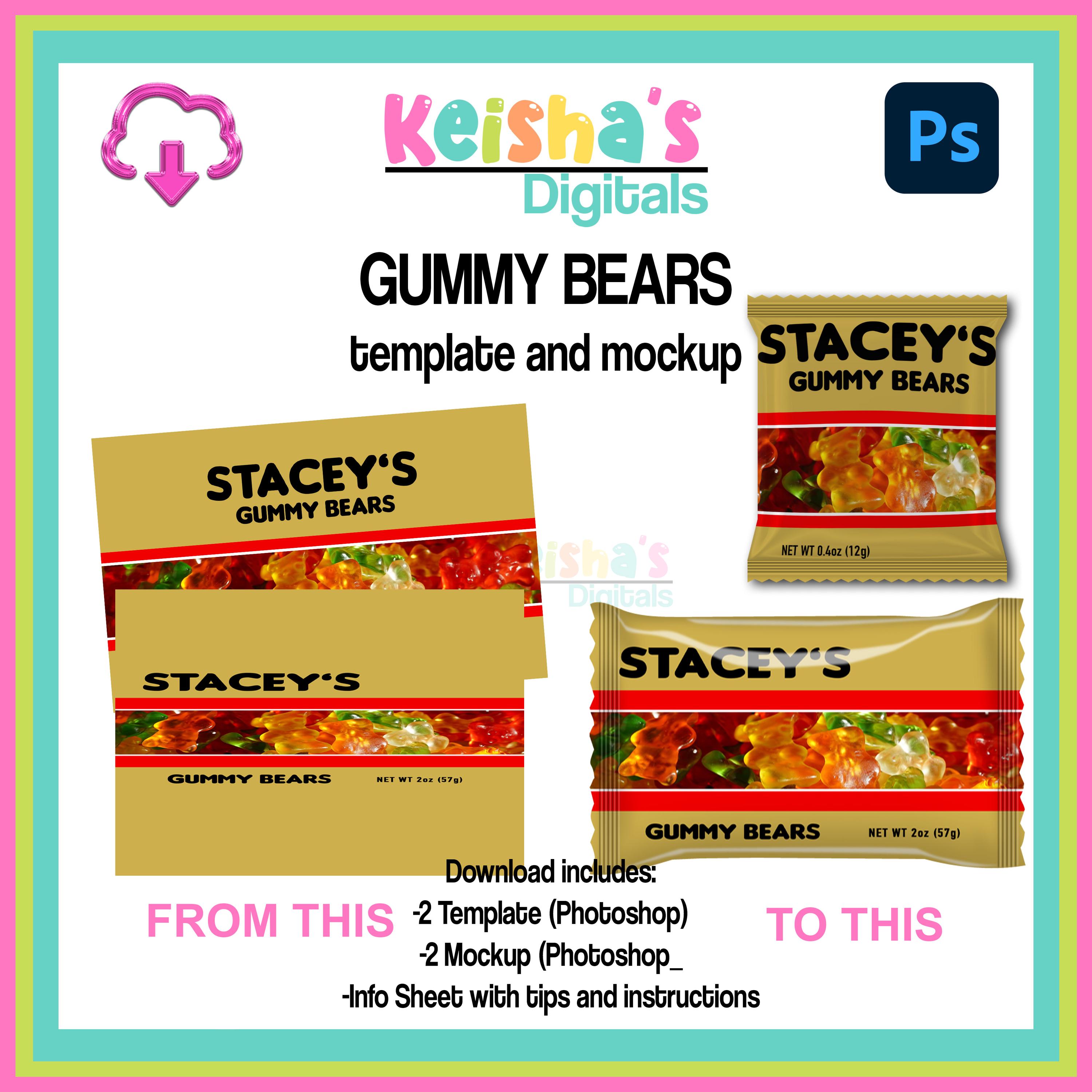 Gummy Bear Label Blank Template, Sucker Template, Create Your Own, DIY ...