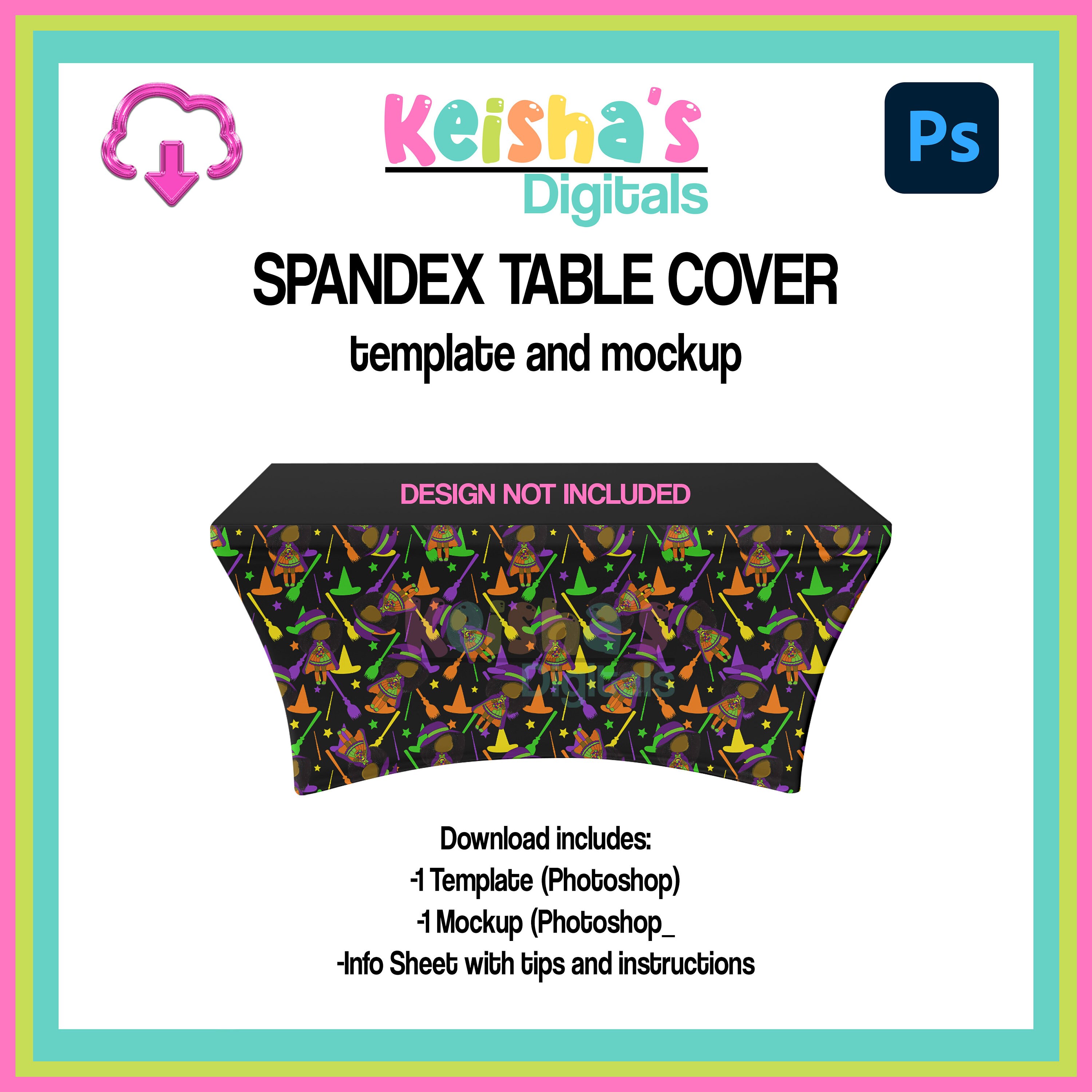 Spandex Table Cover Blank Template, DIY Party, PSD Files, Create Your ...