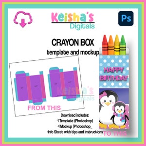 Mini Crayon Box Blank Party Favor Template, Treat Table Favor, Swag Bag ...
