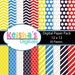 Charming Digital Paper Commercial Use, Polka Dots, Strips Chevrons, Red ...