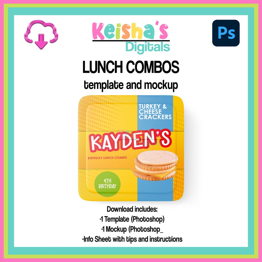 Lunch Combo Label Blank Template, Sucker Template, Create Your Own, DIY ...