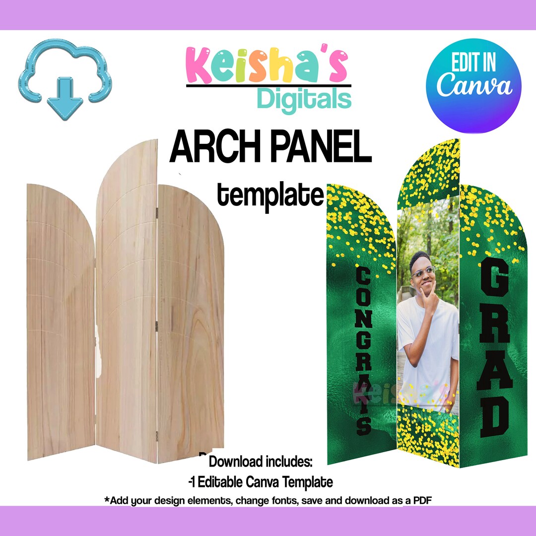 Arch Panel Canva Template, Party Decor Template, DIY Party, Blank Party ...