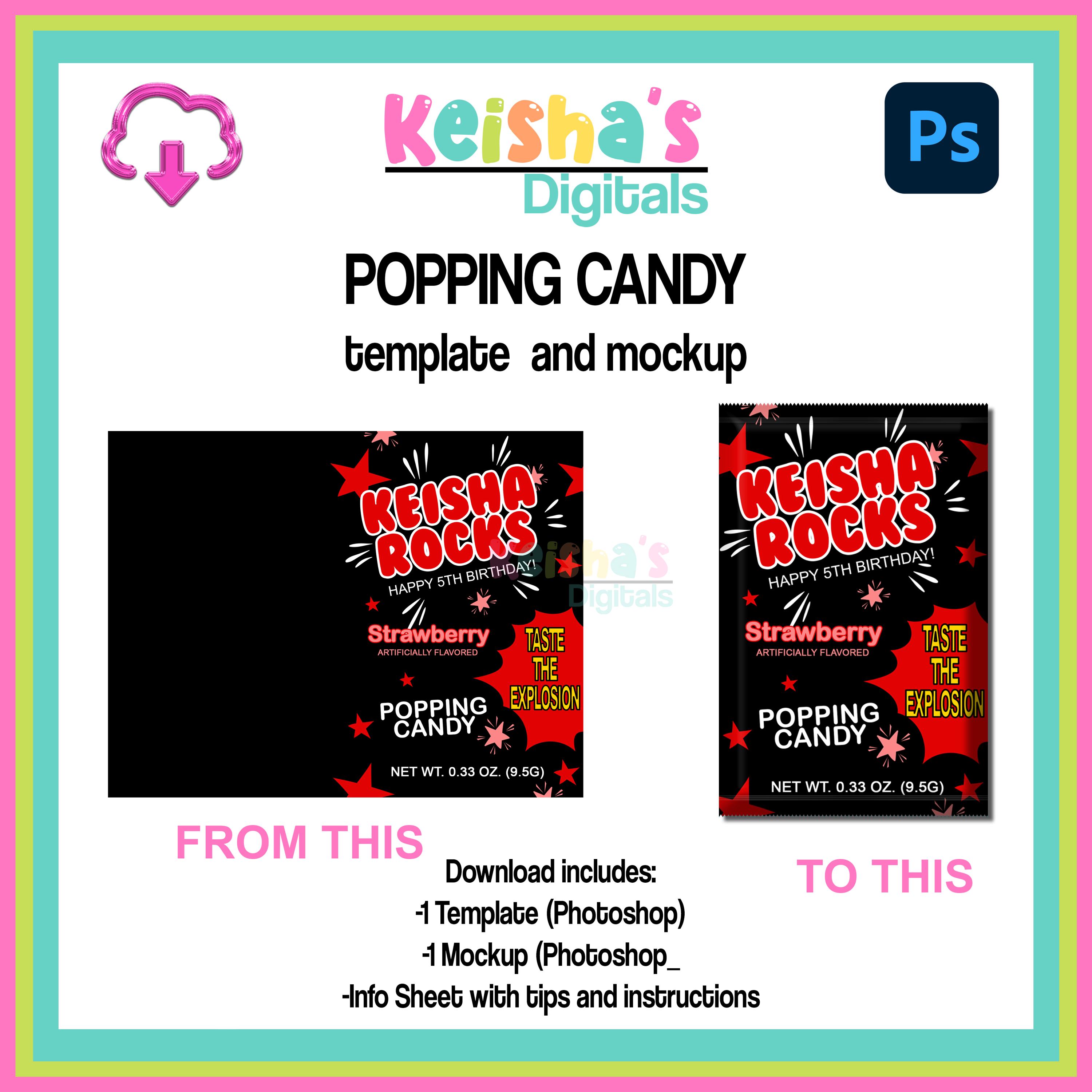 Popping Candy Label Party Favor Template, Treat Table Favor, Swag Bag ...