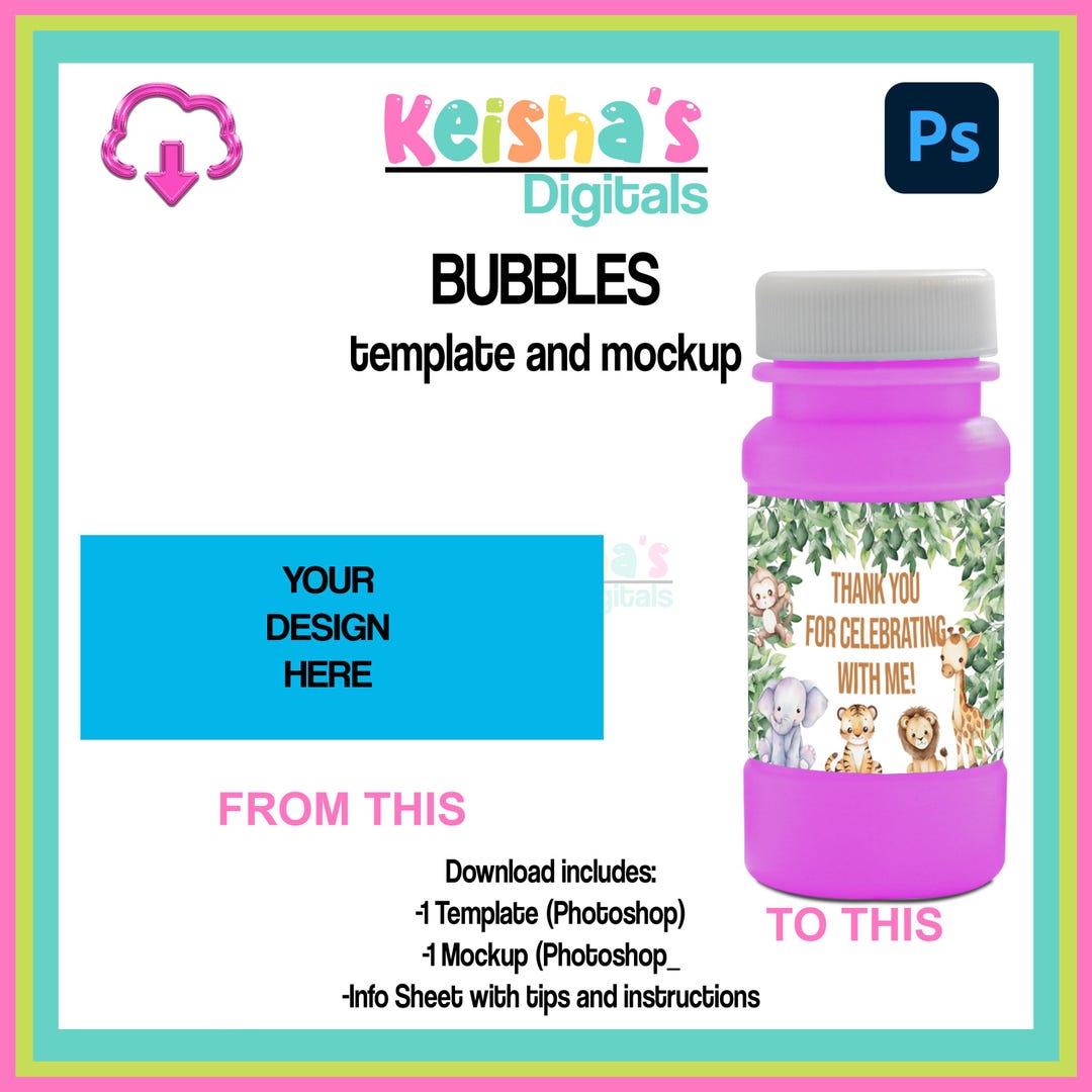 Bubbles Label Blank Template, Sucker Template, Create Your Own, DIY ...