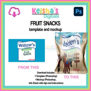 Fruit Snack Label Blank Template, Sucker Template, Create Your Own, DIY ...