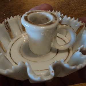 Vintage Candle Holder Finger Loop Small Fluted White Porcelain With ...