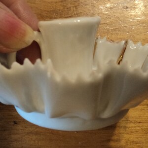 Vintage Candle Holder Finger Loop Small Fluted White Porcelain With ...