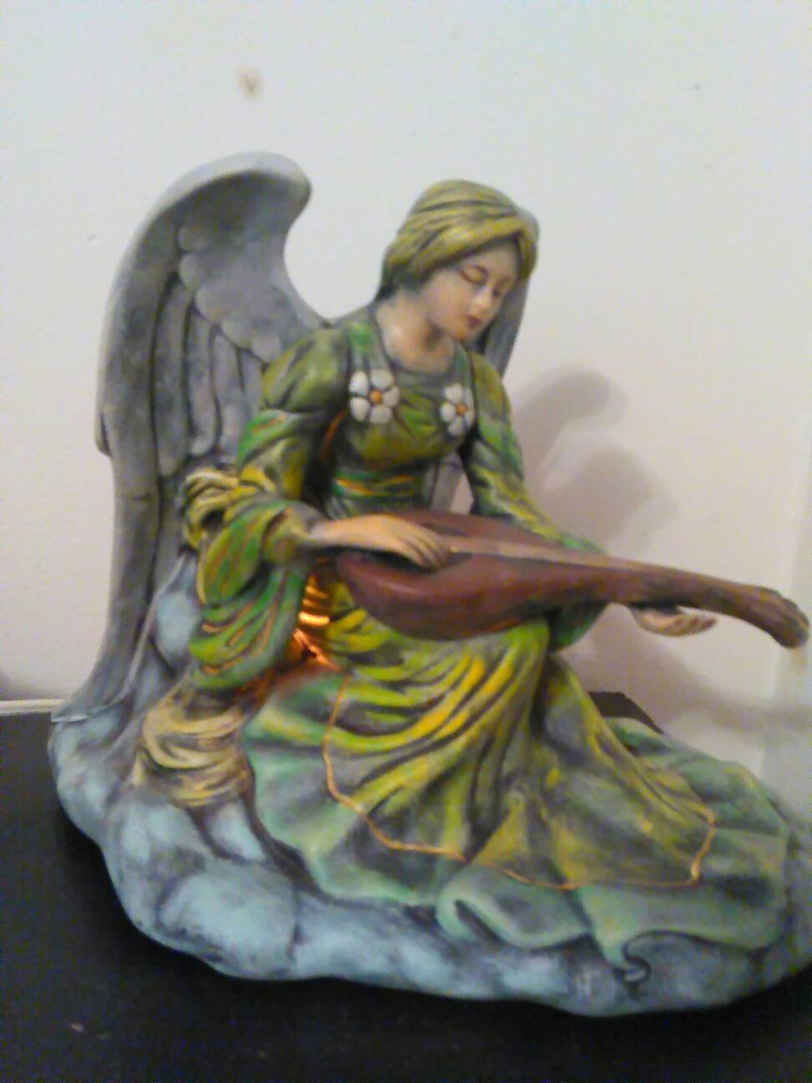 Hand Painted Ceramic Angel Lamp or Nightlight Kids Room Decor Musical ...