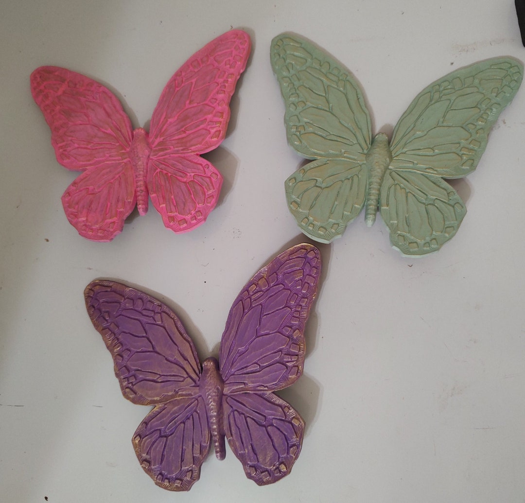 Vintage Home Interior Butterflies Repainted Pastel and Gold - Etsy
