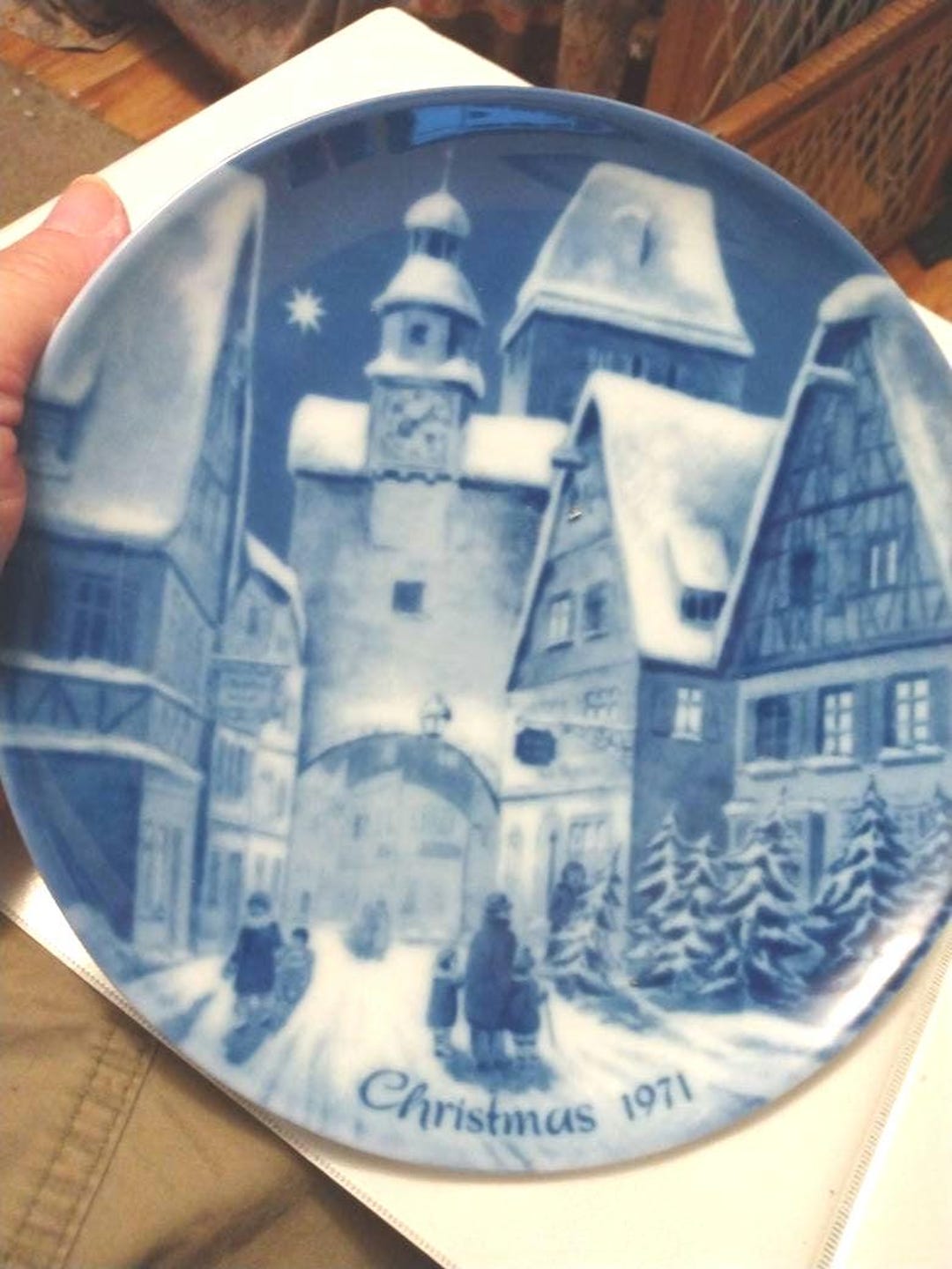 German Christmas Plate Berlin Design 1971 Rothenburg En Jauber Genuine ...