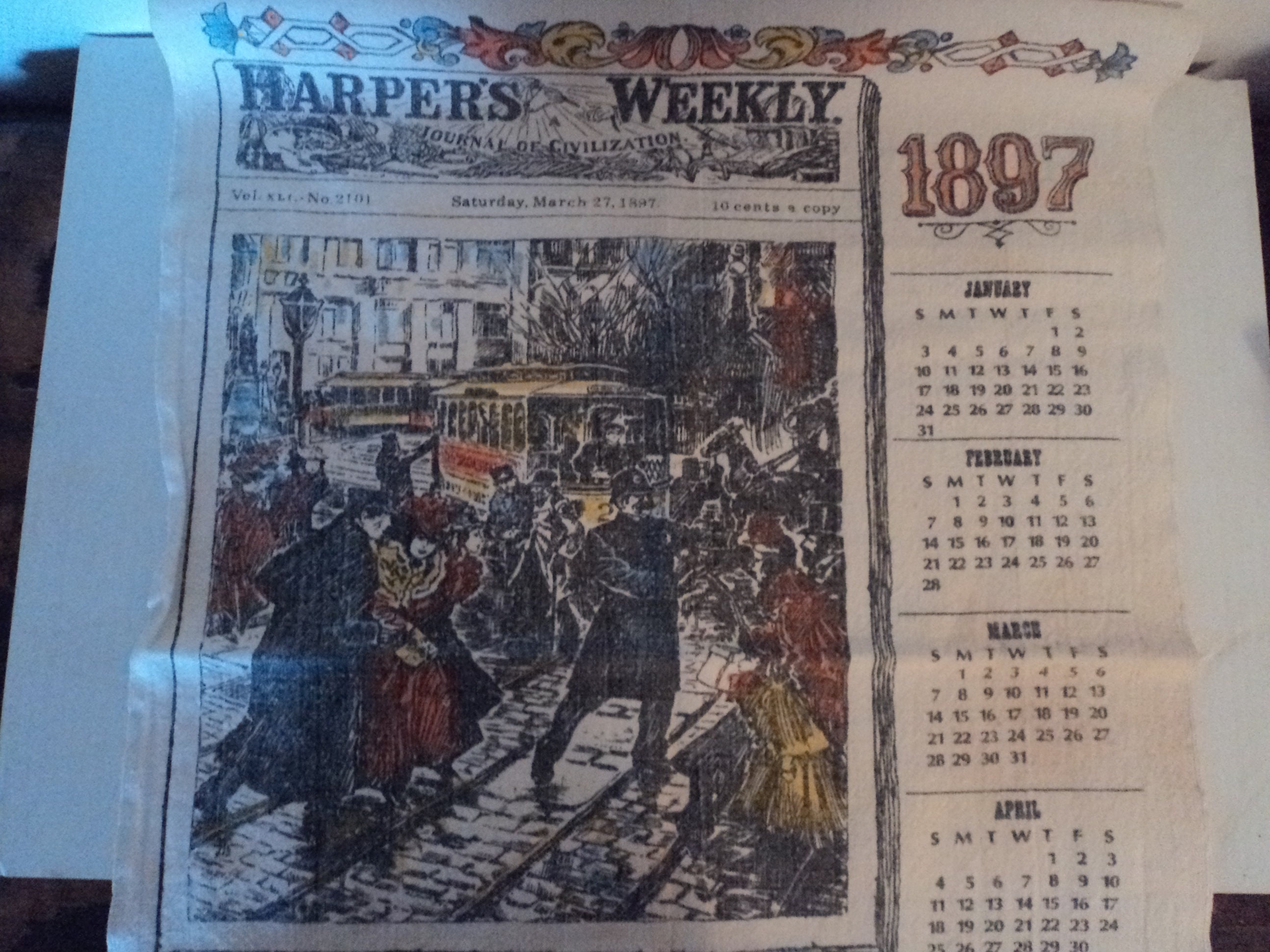 Vintage Cloth Calendar Harpers Weekly 1897 - Etsy UK
