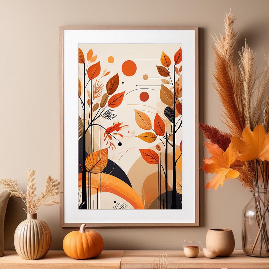Autumn Glow Abstract Digital Art Print - Etsy