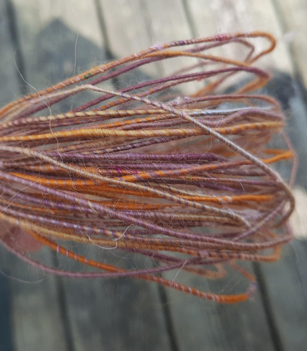 Fiber Wire With Hand Dyed and Hand Blended Merino Wool, Silk, and Nylon ...