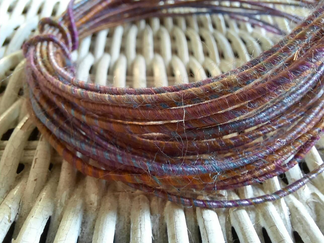 Wool fiber wire multicolor core spun copper wire | Etsy