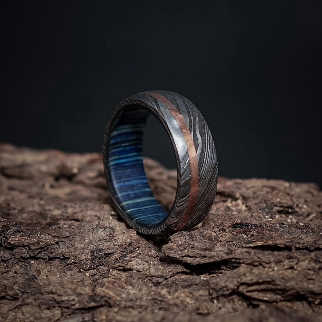 The Cerulean, Gift for Him Unique Wedding Band Men's Wedding Band ...