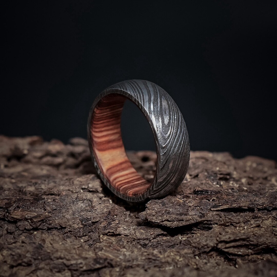 The Beacon, Whiskey Barrel Ring Damascus Ring Anniversary Rings Promise ...