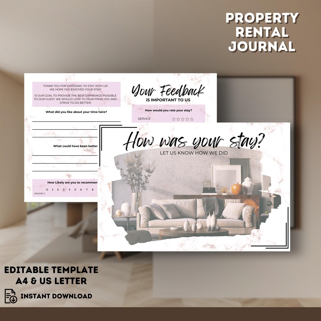 Airbnb Feedback Postcard, Vacation Rental Review Card, Guest Experience ...