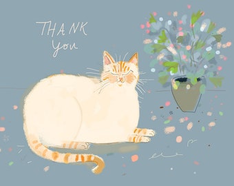 Thank You Kitty Card - Etsy
