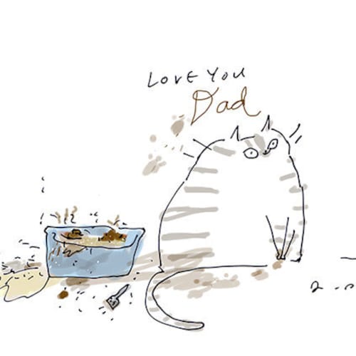 Love You Dad Funny Cat Print for Cat Dad From the Cat | Etsy