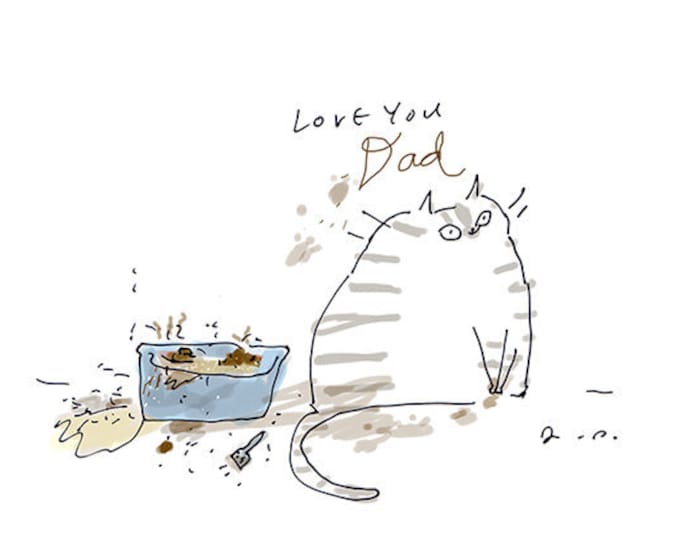 Love You Dad Funny Cat Print for Cat Dad From the Cat Gift Father's Day ...