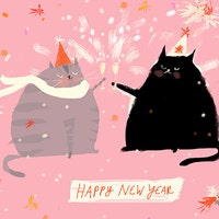 New Year Cat Photo Card: Happy New Year! - Etsy UK